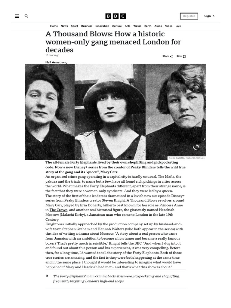 A Thousand Blows - How A Historic Women-Only Gang Menaced London For ...