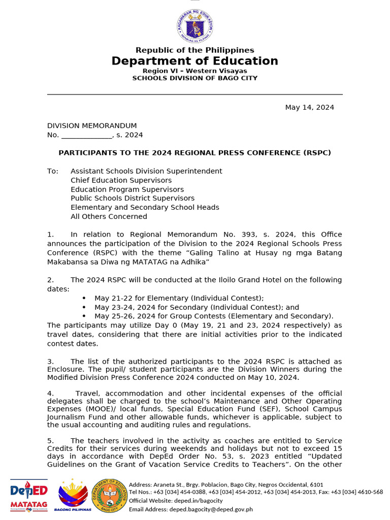 RSPC Memo 05 14 2024 UPDATED | PDF | Wide Area Network | Cyberspace