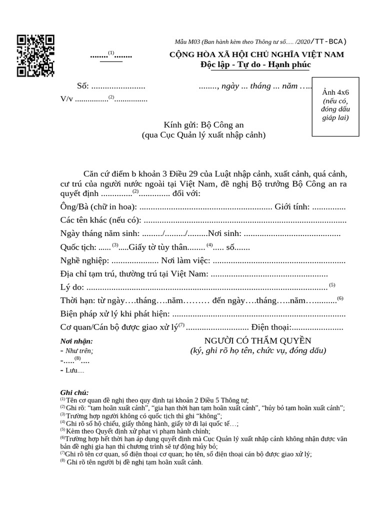 Mẫu M03 - Đề nghị tạm hoãn xuất | PDF