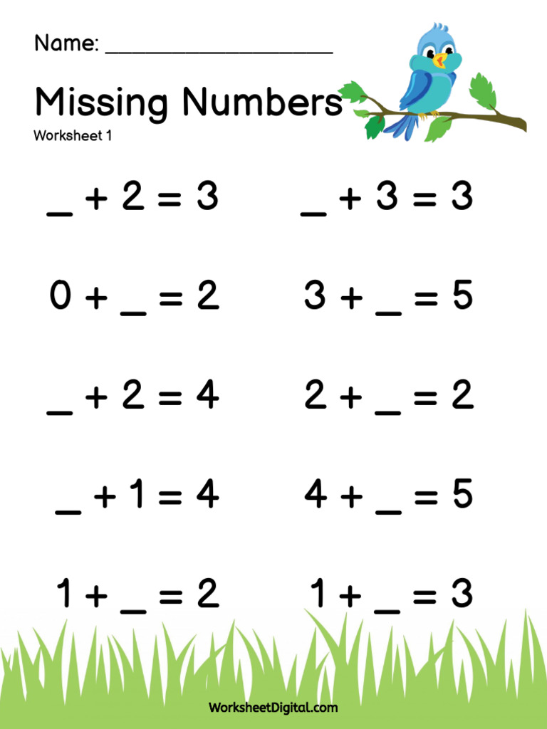 Missing Numbers Worksheet for Kids | PDF