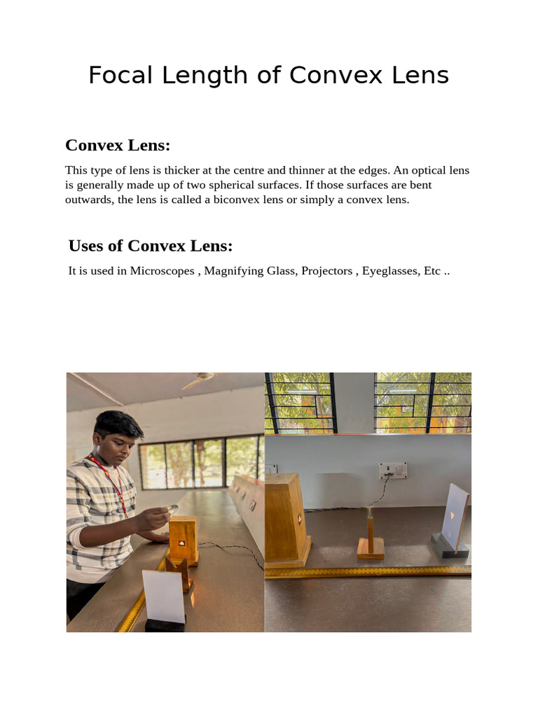 Focal Length of Convex Lens | PDF
