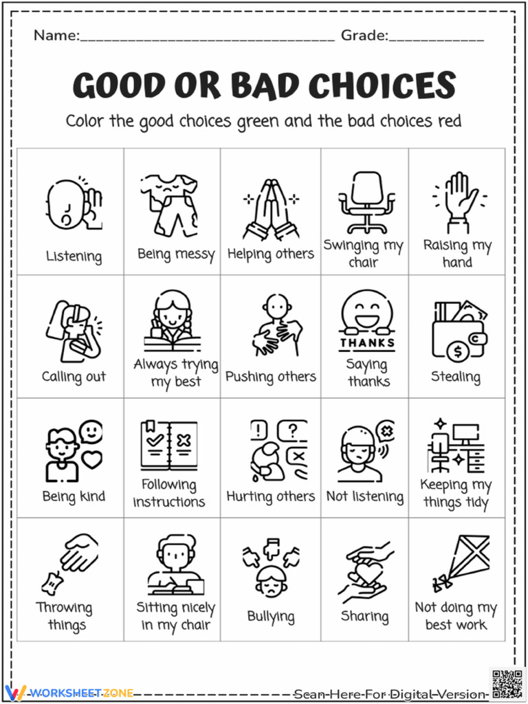 Good and Bad Behavior Coloring Activity For Social Learning | PDF
