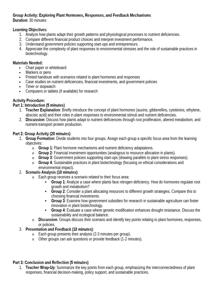 Exploring Plant Hormones and Adaptations | PDF | Plant Hormone | Hormone