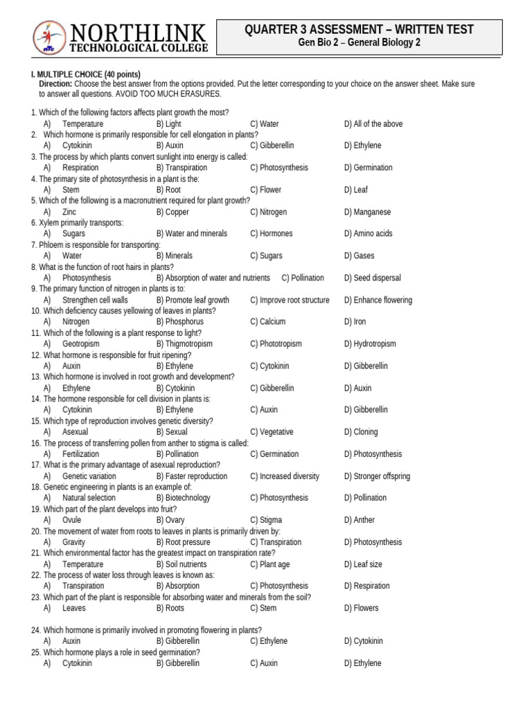 B.2-Learning-Modules-Quarter-3-Assessment - Gen Bio 2 | PDF | Root | Plants
