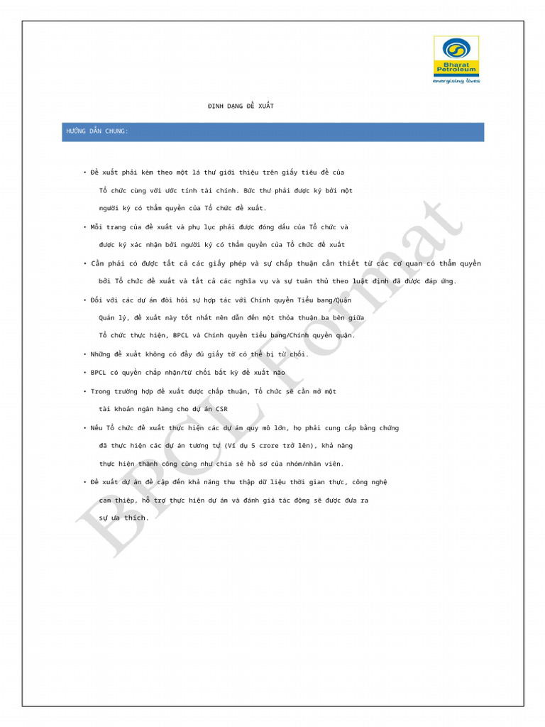 CSR Proposal Formats | PDF