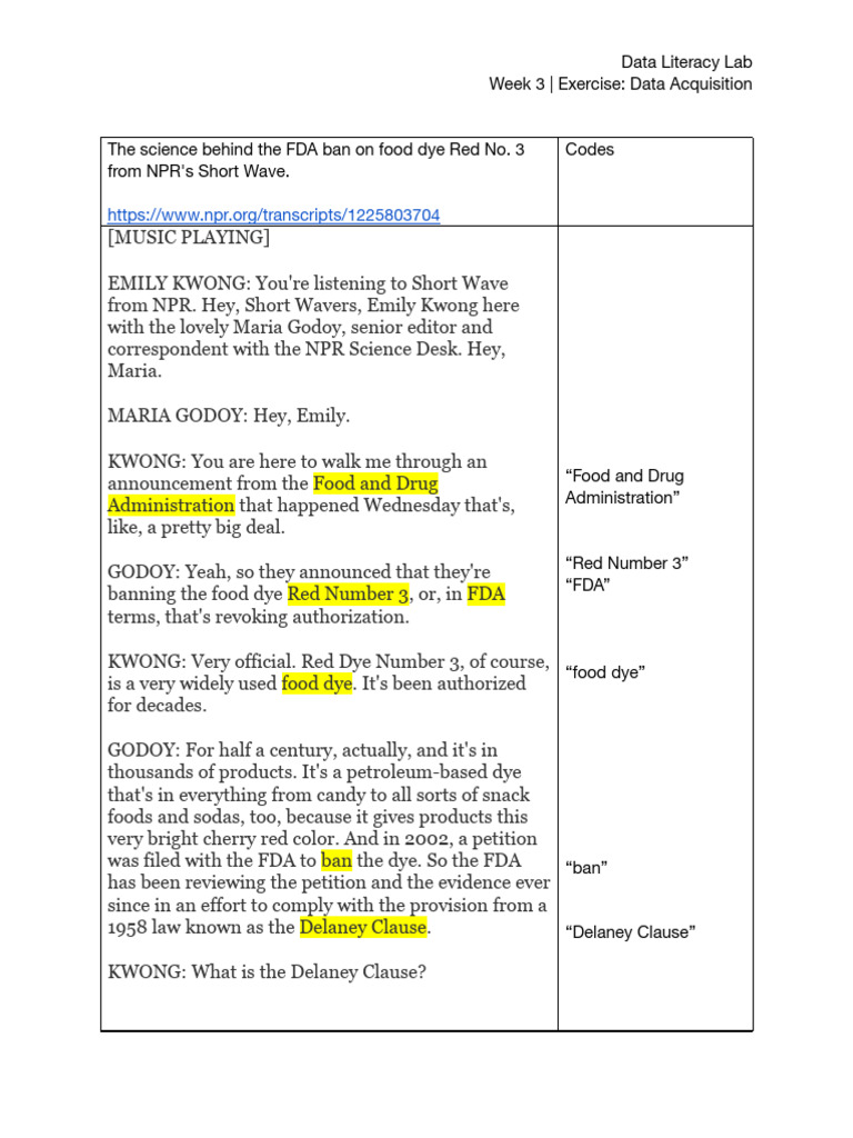 Week3 Exercise Template | PDF | Food And Drug Administration