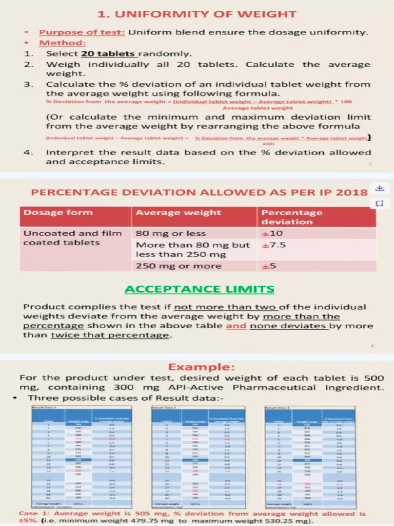 Tablet Dosage Uniformity Testing Methods | PDF | Tablet (Pharmacy)
