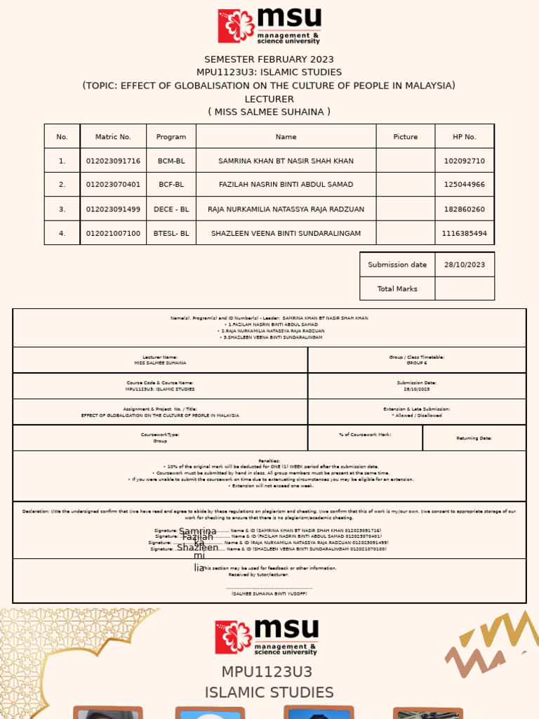 Effect of Globalization - Islamic Studies | PDF | Globalization | Malaysia