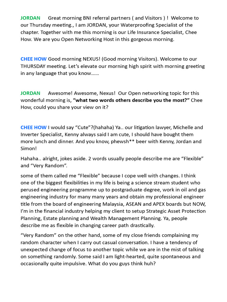 Open Networking Script | PDF