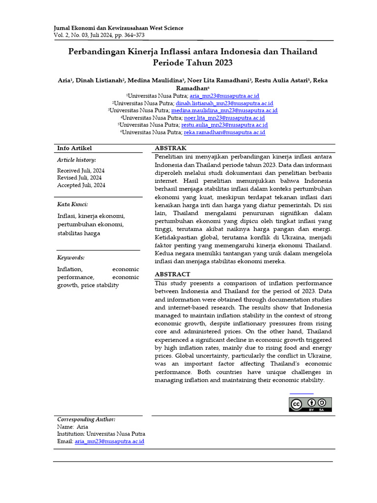 Aria - Perbandingan Kinerja Inflassi (364-373) | PDF