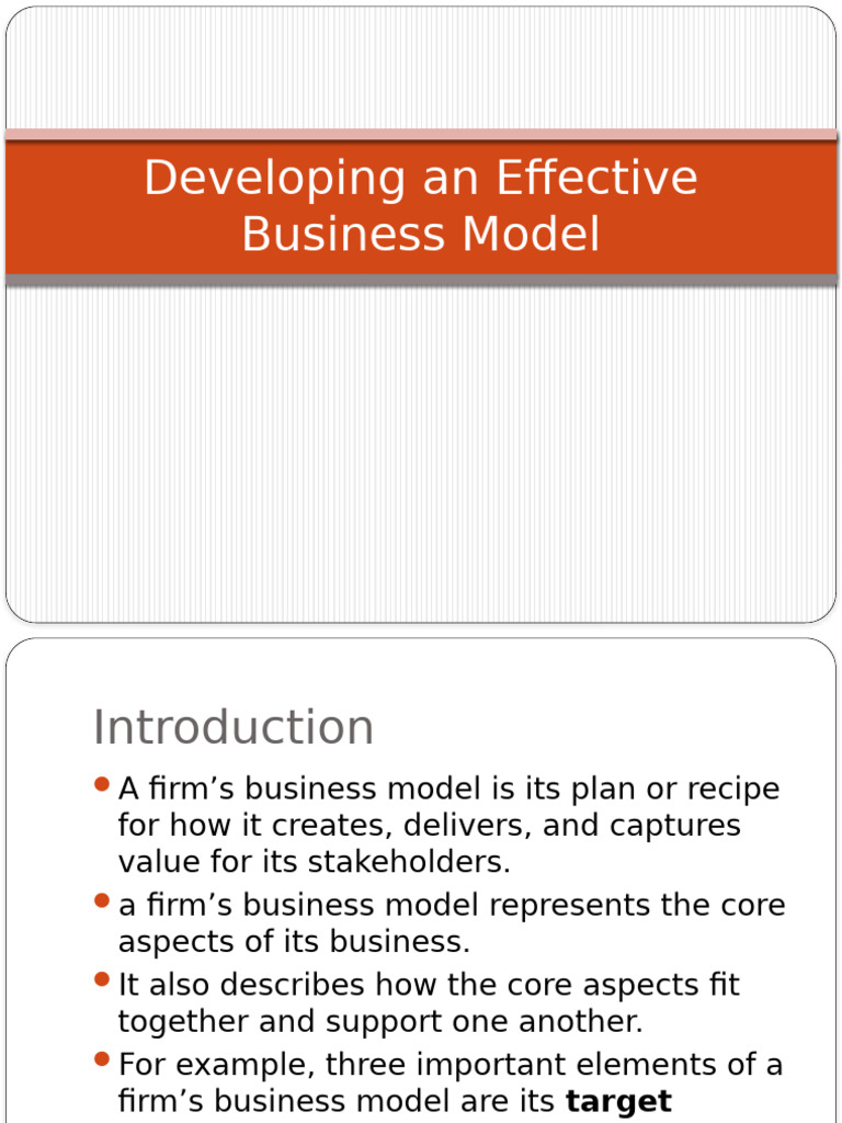 Developing Effective Business Model | PDF | Business Model | Private Sector