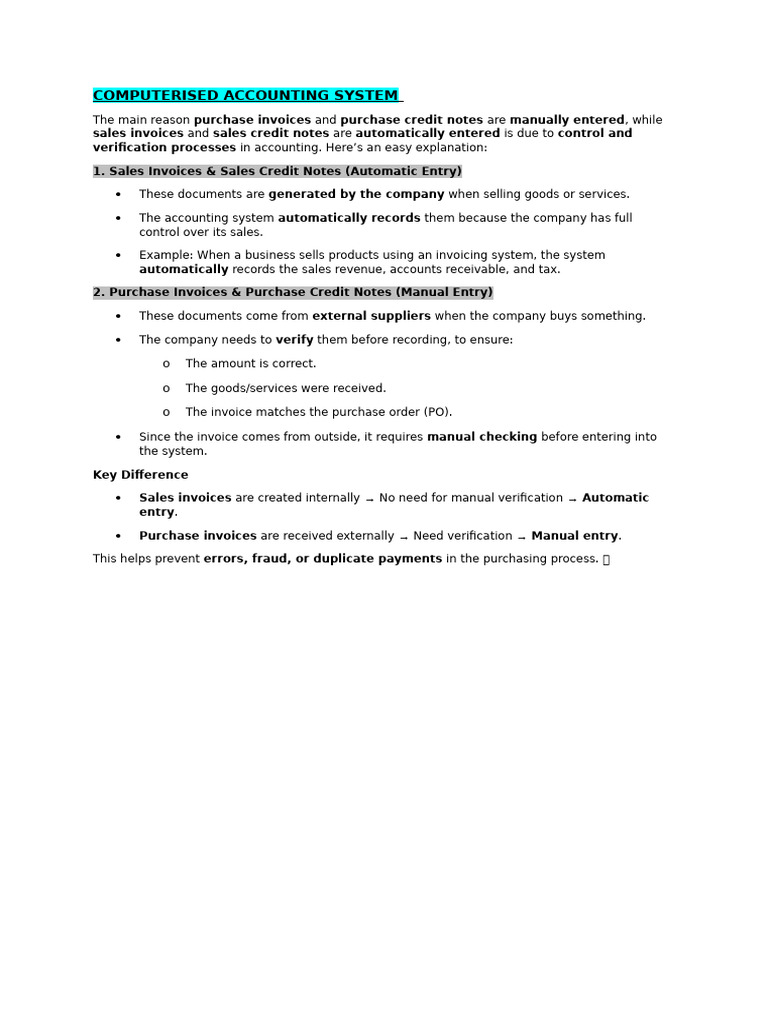 COMPUTERISED ACCOUNTING SYSTEM | PDF