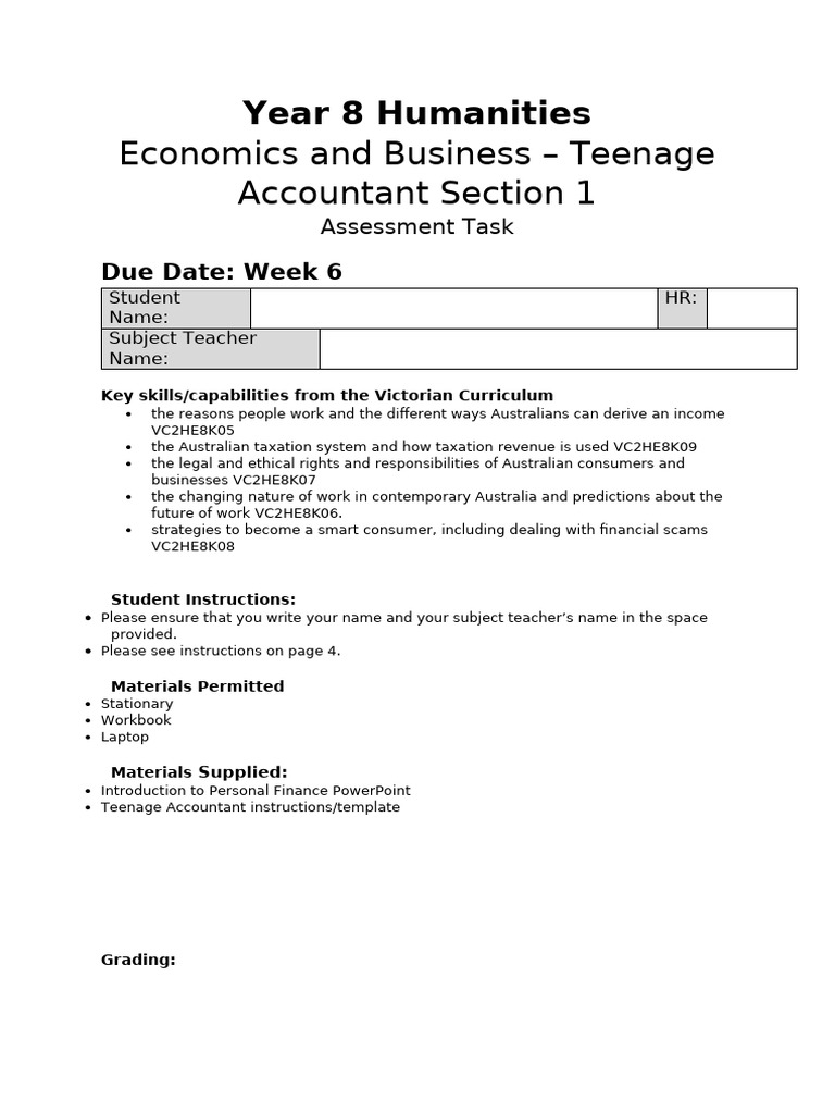 Year 8 Finance Project | PDF | Economies
