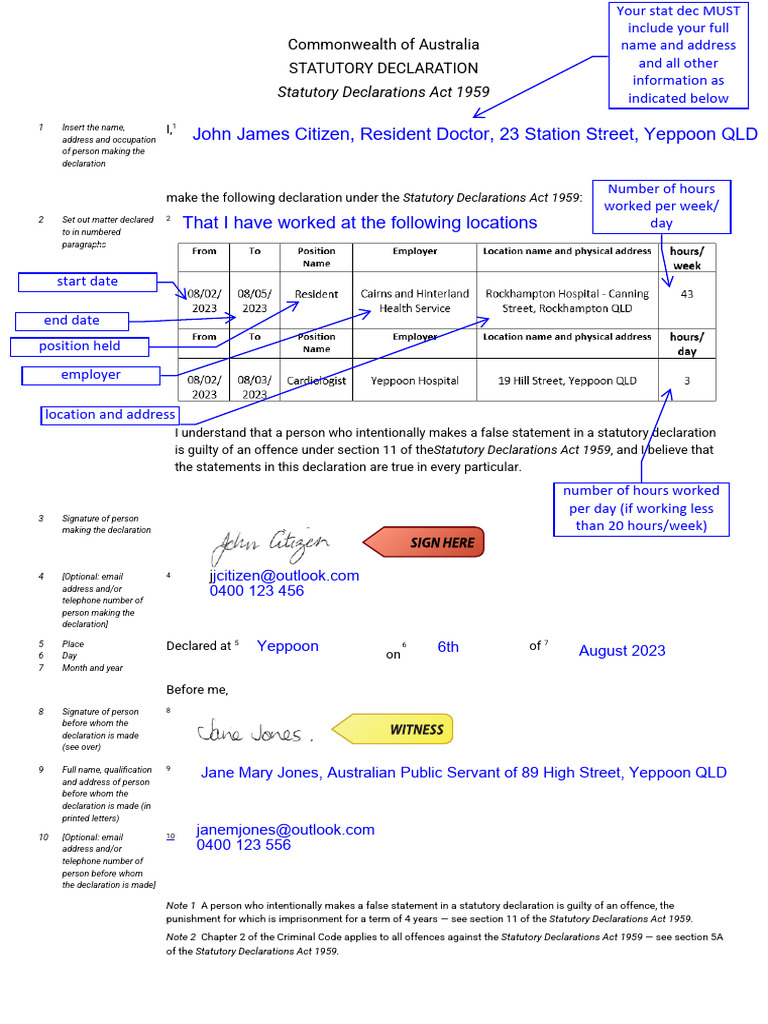Bonded Medical Schemes Example Statutory Declaration | PDF | Justice Of ...