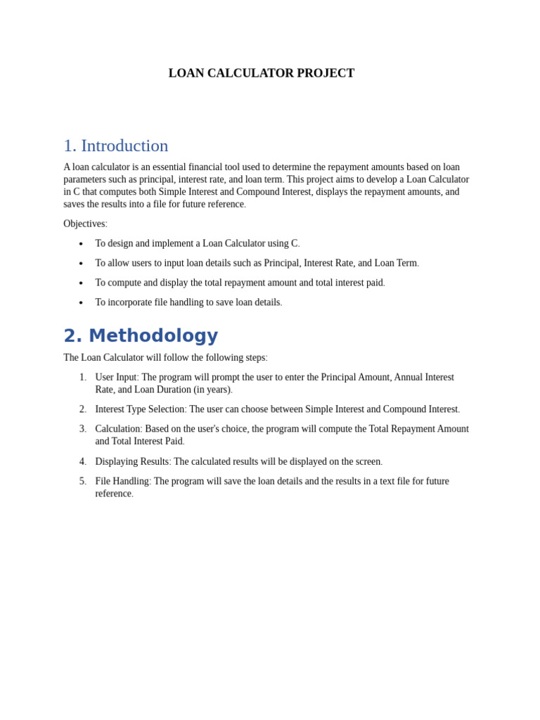 Loan Calculator Project | PDF | Interest | Loans