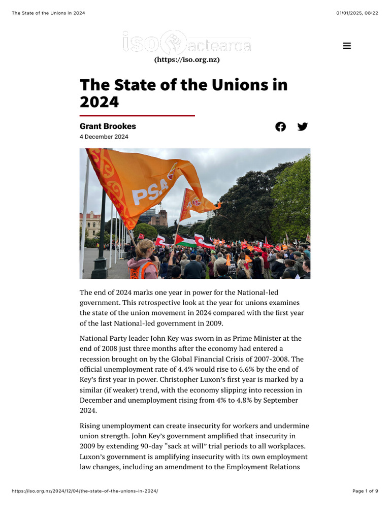 Unions in 2024: A Year in Review | PDF | Unemployment | Trade Union