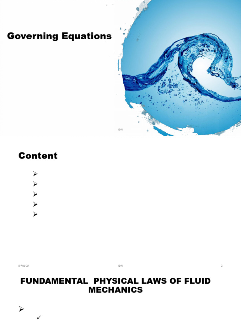 ME2113 Governing - Equations I - Conservation of Mass | PDF | Fluid ...