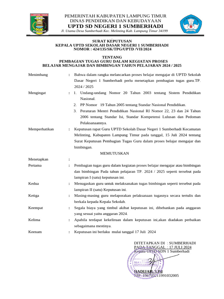 SK PTG 2024 - 2025.fx | PDF