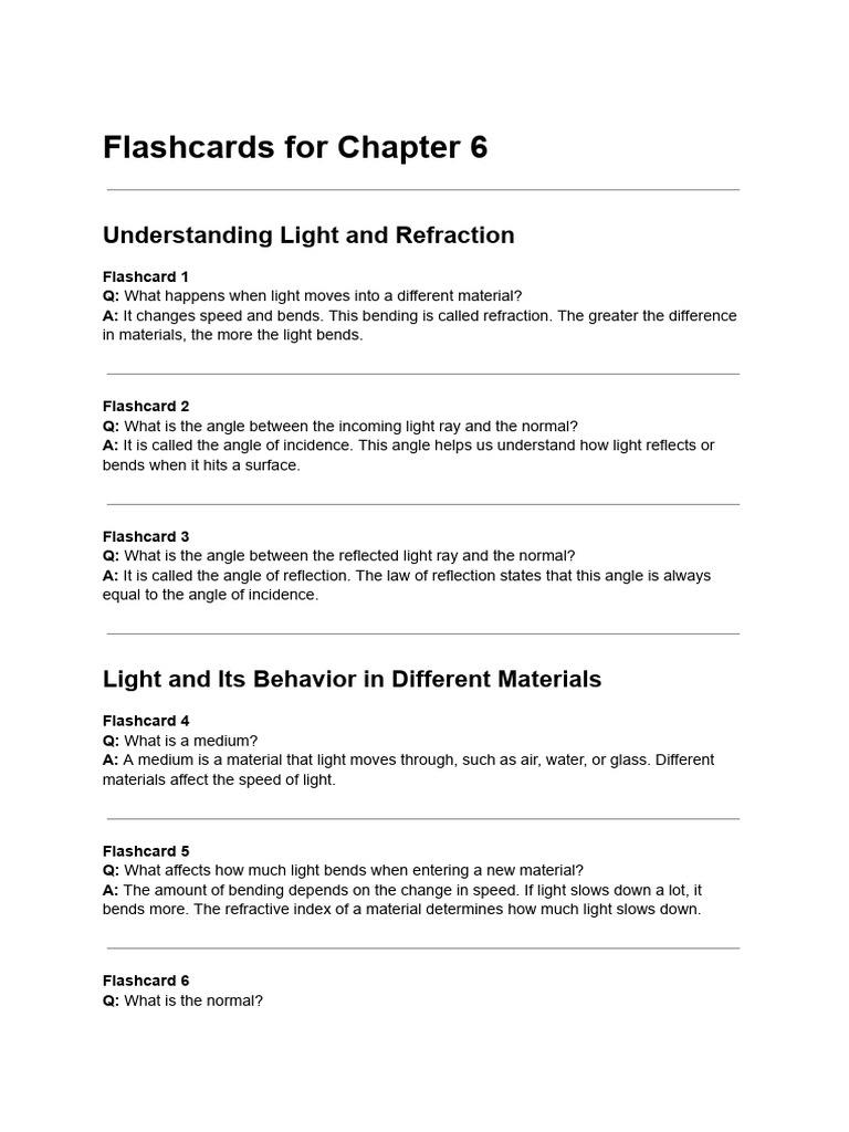 Flashcards for Chapter 6 science | PDF