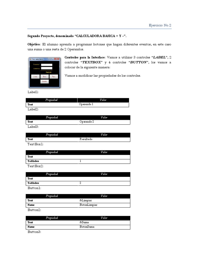 Ejercicio 2 Visual Basic | PDF | Point and Click | Ingeniería de software