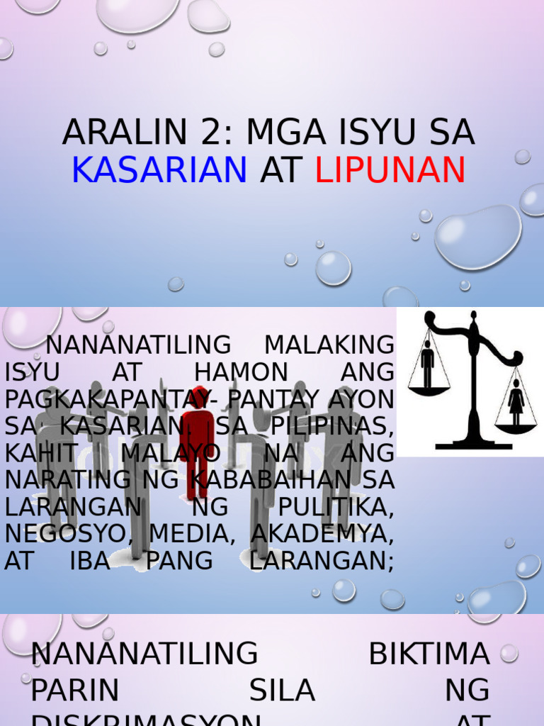 Aralin 2 Mga Isyu Sa Kasarian at Lipunan | PDF