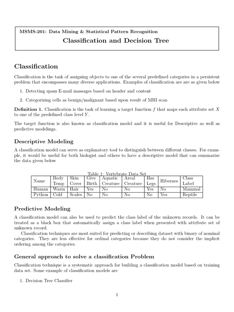 Classification&Decision Tree | PDF | Statistical Classification | Support Vector Machine