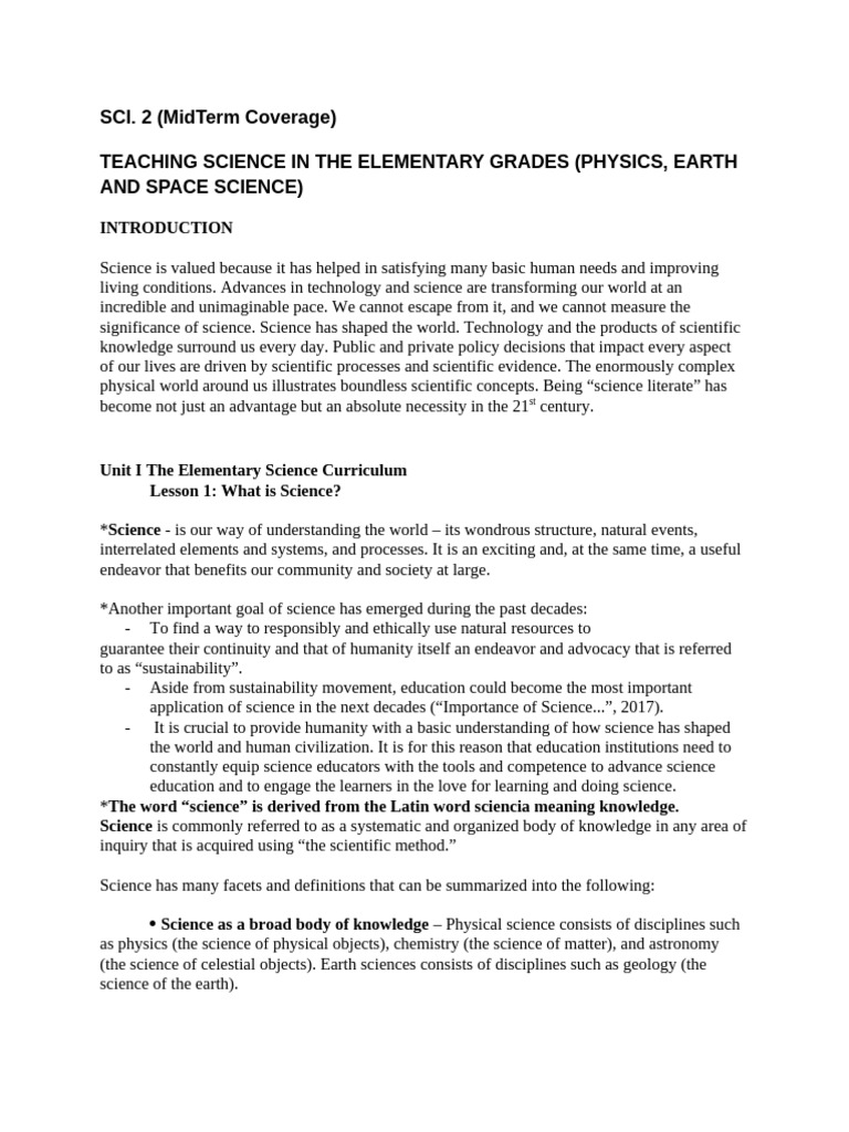 Teaching Science in Elementary Grades | PDF | Science | Lesson Plan
