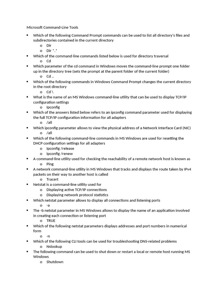 Microsoft Command-Line Tools | PDF | Command Line Interface | Ip Address Microsoft Command-Line Tools | PDF | Command Line Interface | Ip Address