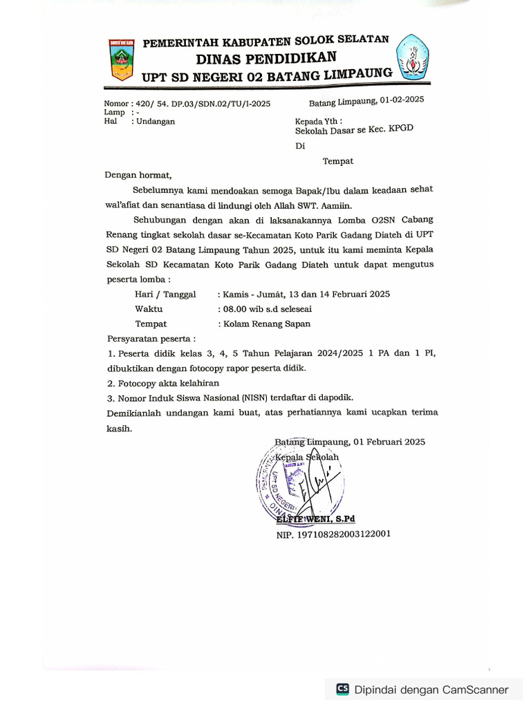 Contoh UNDANGAN LOMBA RENANG | PDF