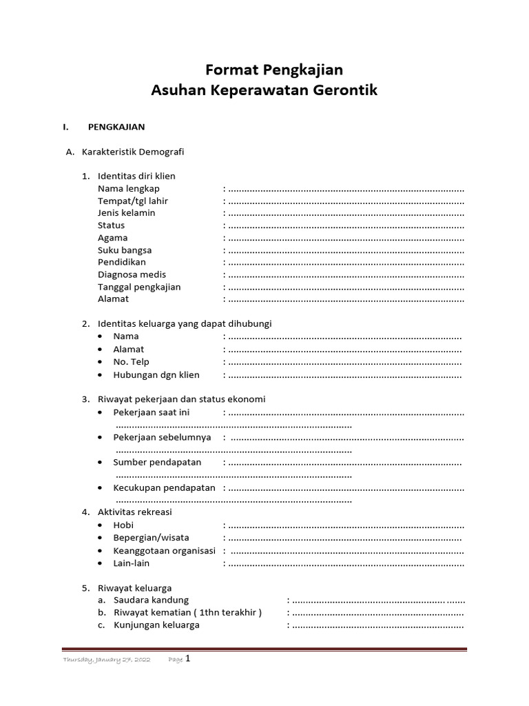 Revisi Pengkajian Kep.Gerontik | PDF