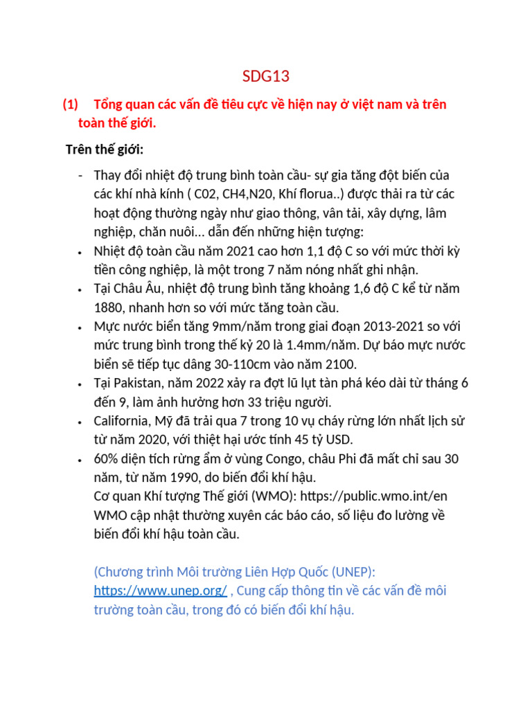 phát triển bền vững-sdg13 | PDF