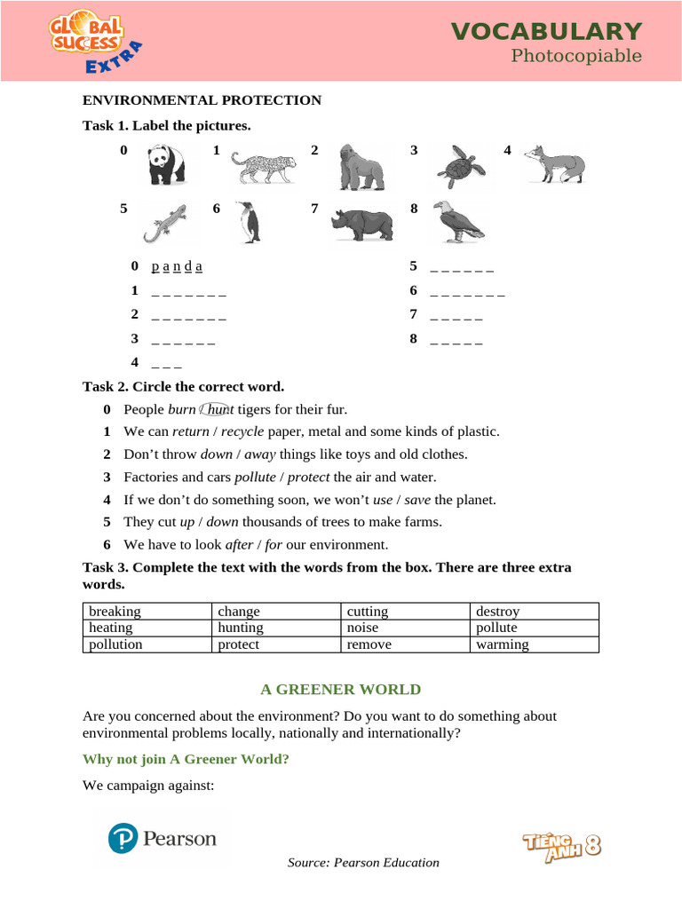 Unit 7 Extra - Vocabulary | PDF | Pollution | Nature