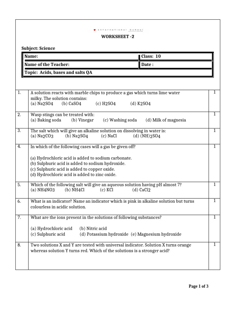 GIDB7594410-Acids, Bases and Salts WS2 | PDF | Sodium Carbonate | Acid