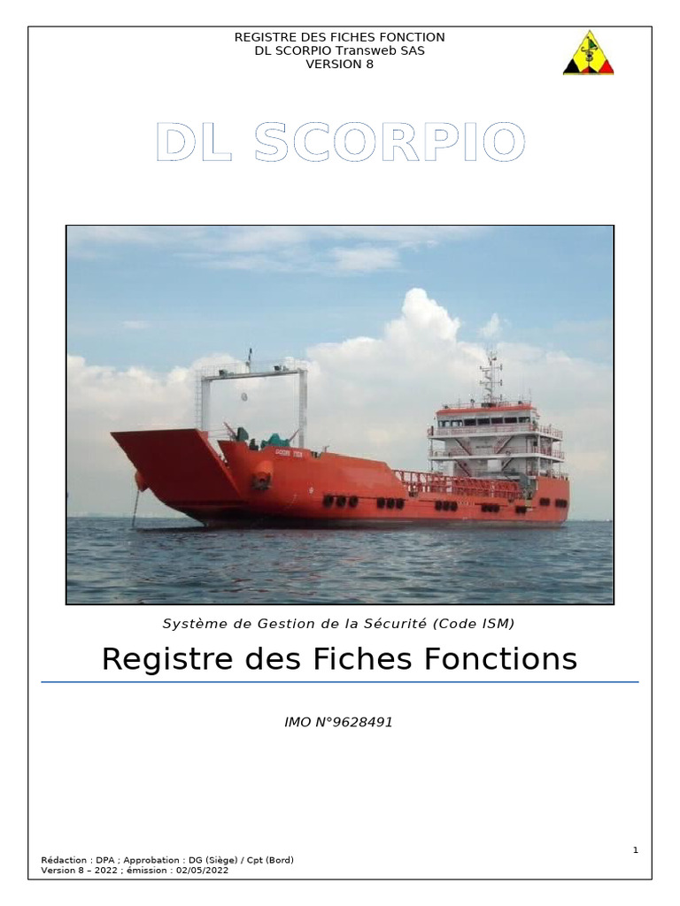 Registre des fiches fonctions v8 | PDF | Transport de marchandises | Transport