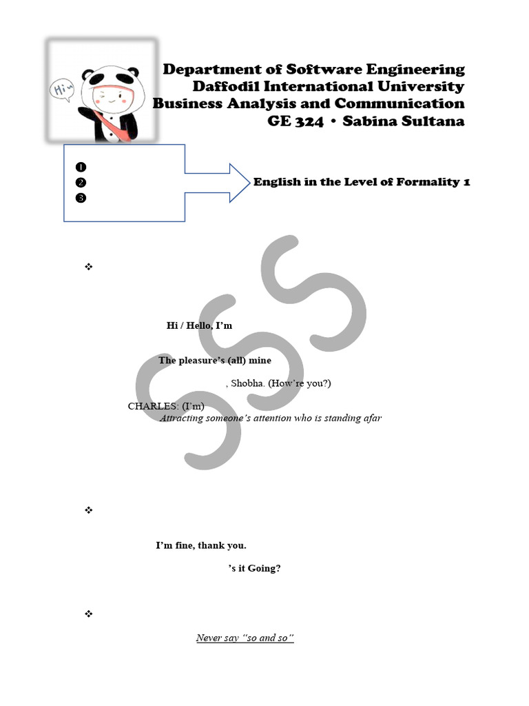 English in The Level of Formality 1 | PDF