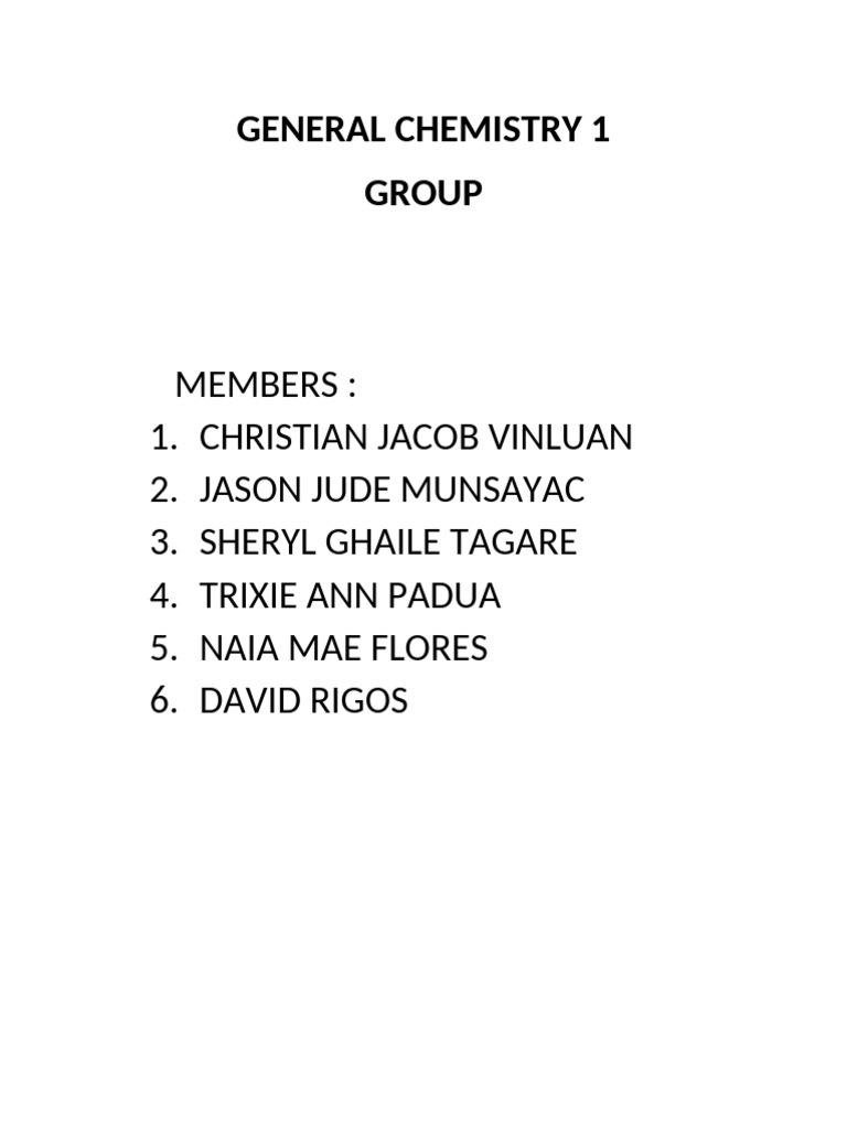 GenChem Expirements | PDF