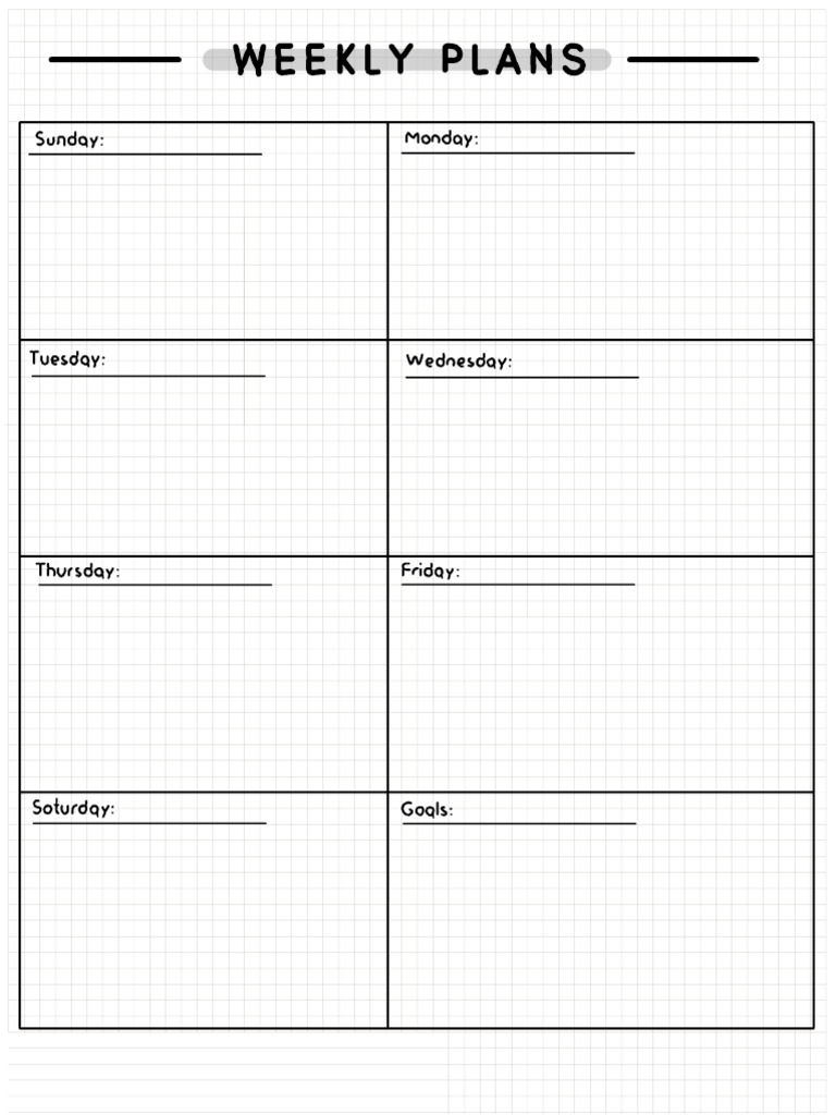 Weekly Planner (White) | PDF