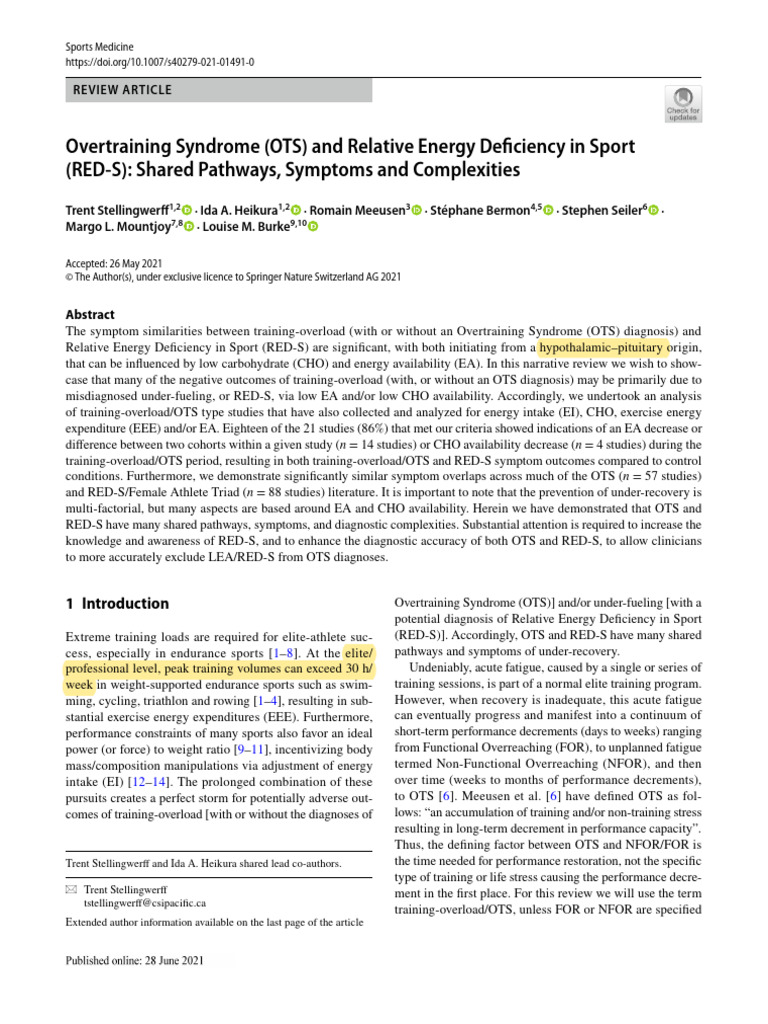 Overtraining Syndrome | PDF | Randomized Controlled Trial ...