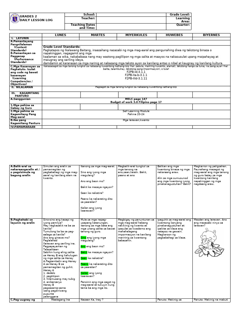 1st-Quarter - Filipino - Week-4-5-Days | PDF