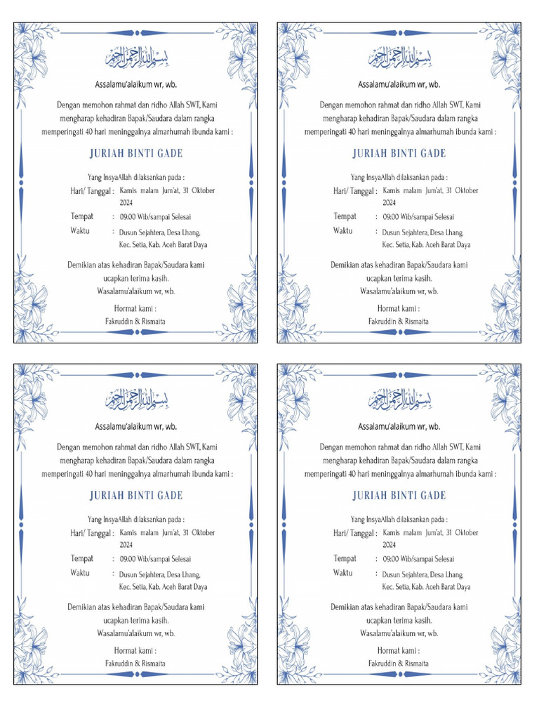 UNDANGAN JURIAH | PDF