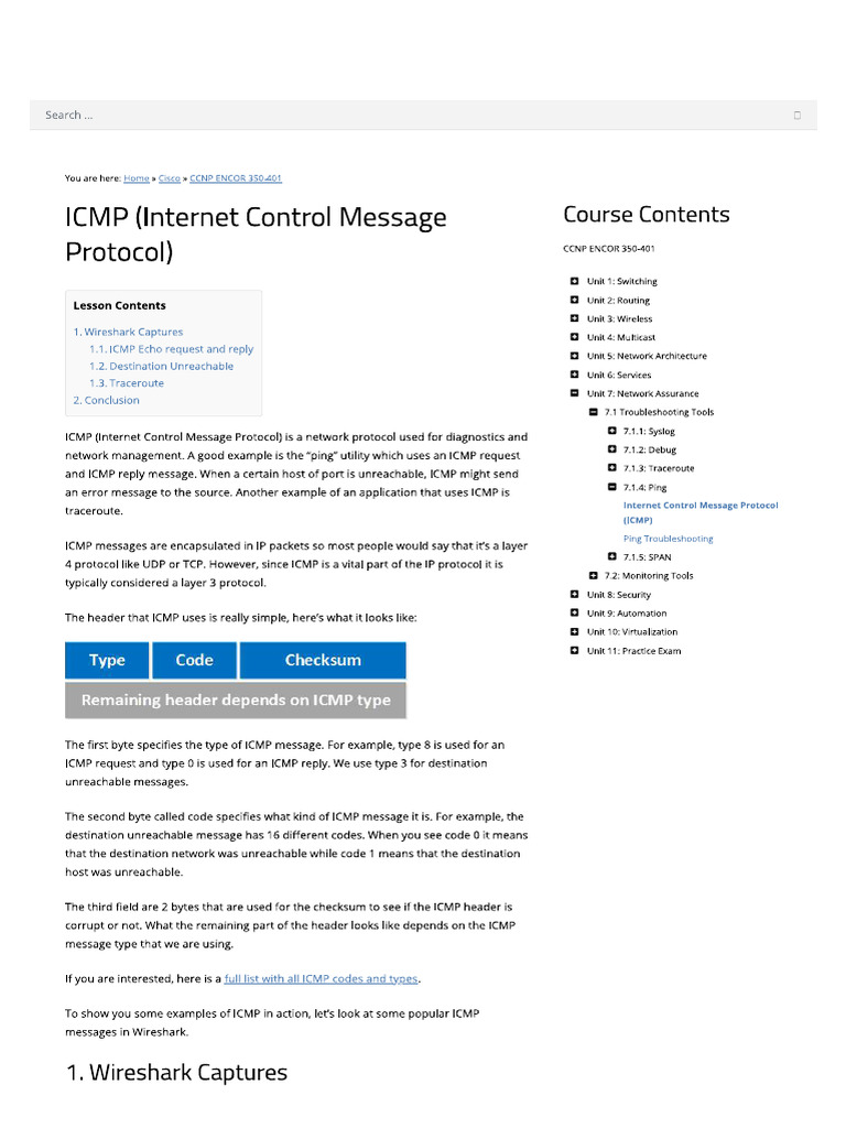 ICMP (Internet Control Message Protocol) | PDF