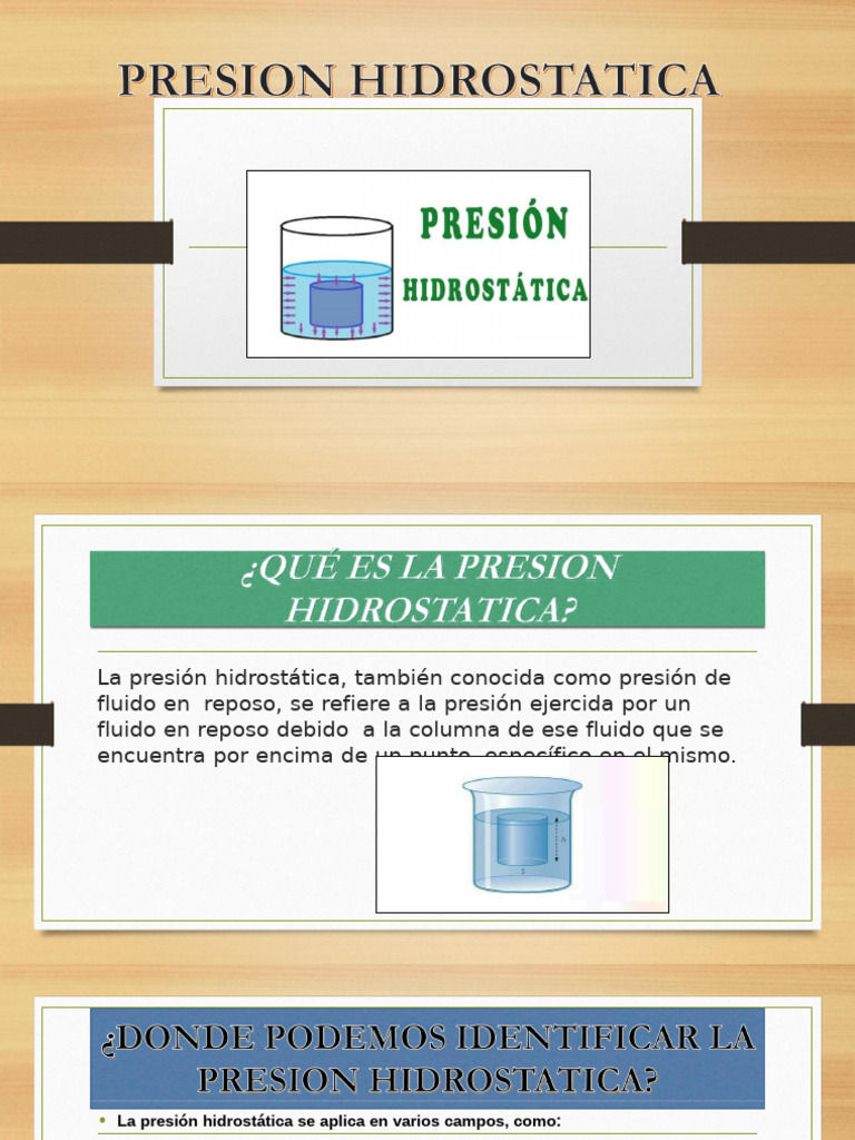 Presion Hidrostatica - Presion Absoluta | PDF | Pascal (Unidad) | Presión