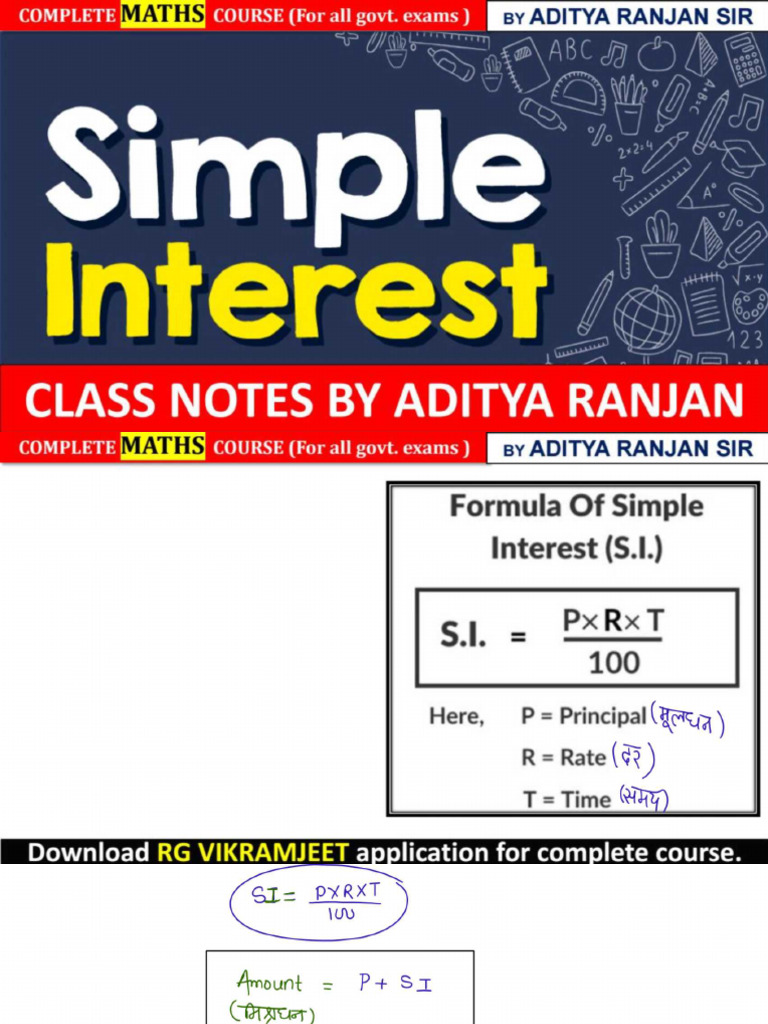 Simple Interest Questions On Formula | PDF