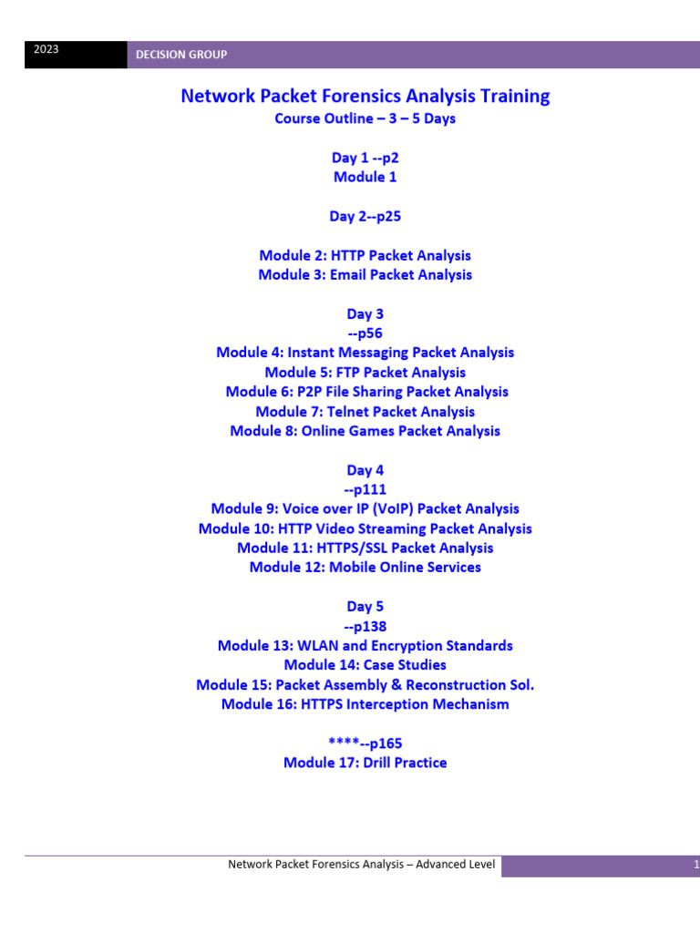 Advanced Network Forensics Training | PDF | Computer Network | Transport Layer Security