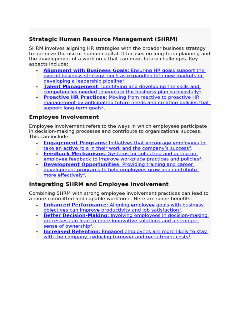 Strategic Human Resource Management | PDF