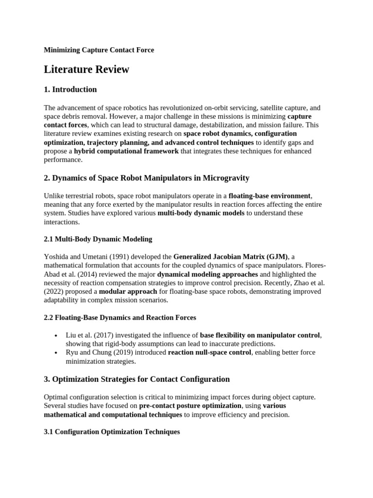 Minimizing Capture Contact Force11 | PDF | Robotics | Mathematical Optimization