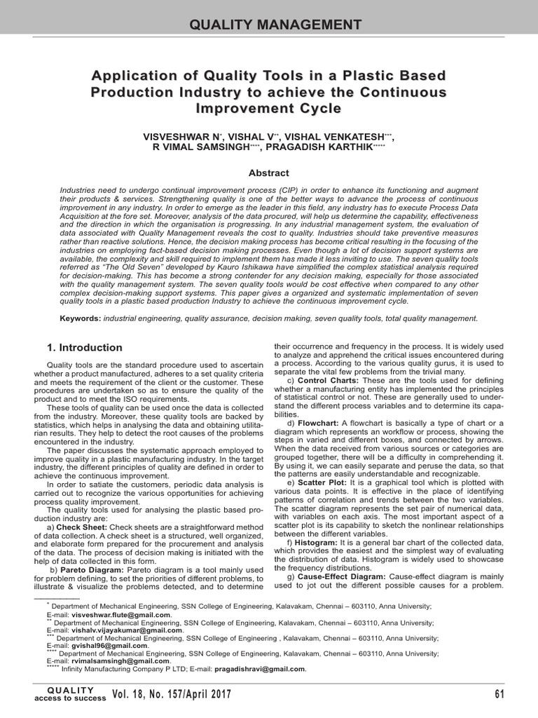 Application of Quality Tools I | PDF | Scatter Plot | Histogram
