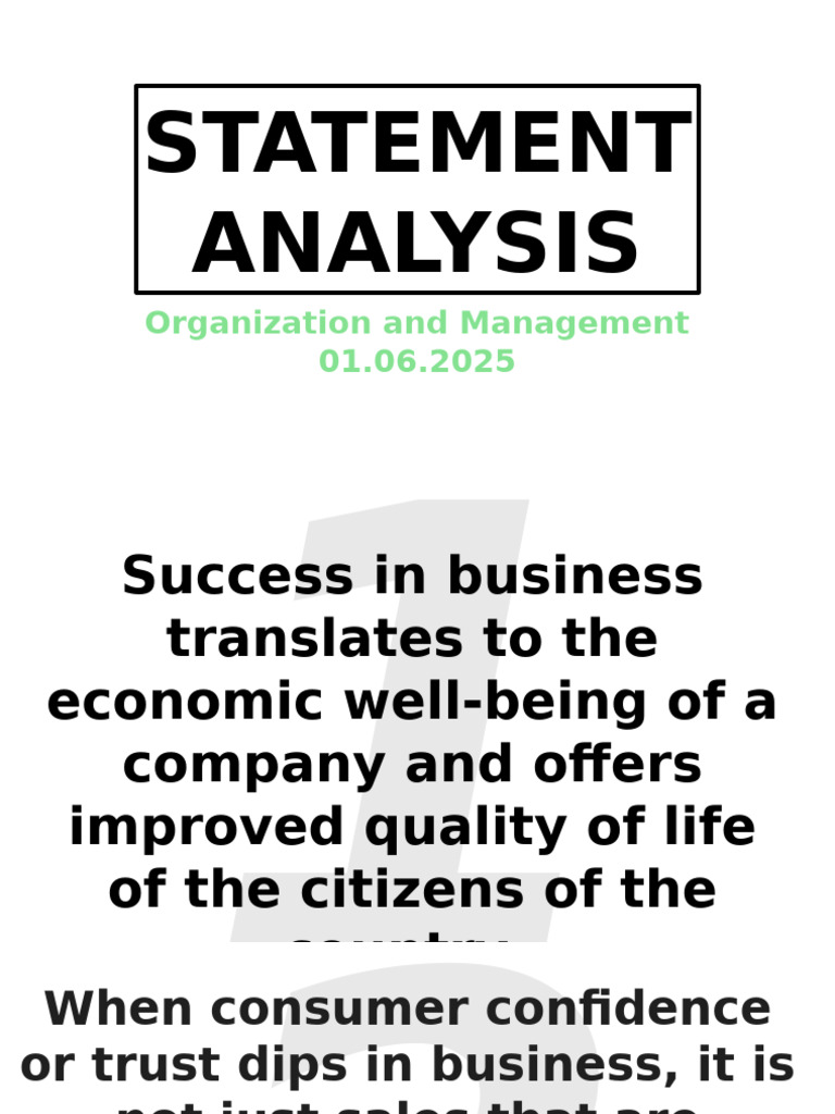 Org MGT Statement Analysis 02 - 06 - 2025 | PDF | Economies