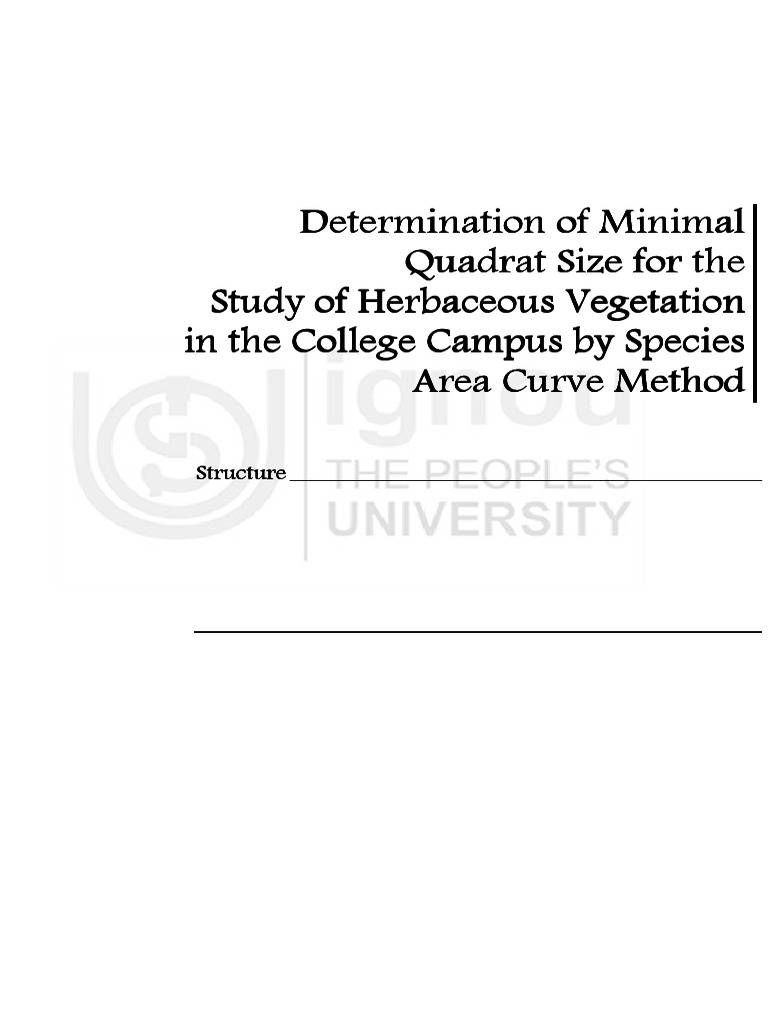 Quadrat Size for Herbaceous Vegetation Study | PDF | Area | Forests