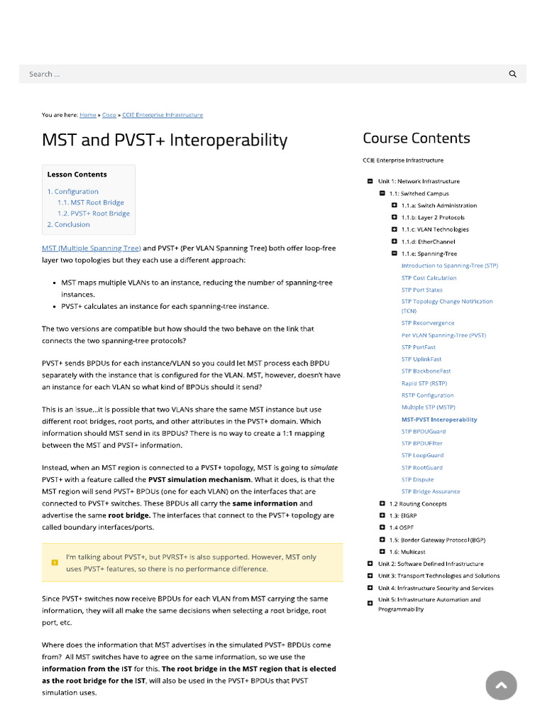 MST and PVST+ Interoperability | PDF